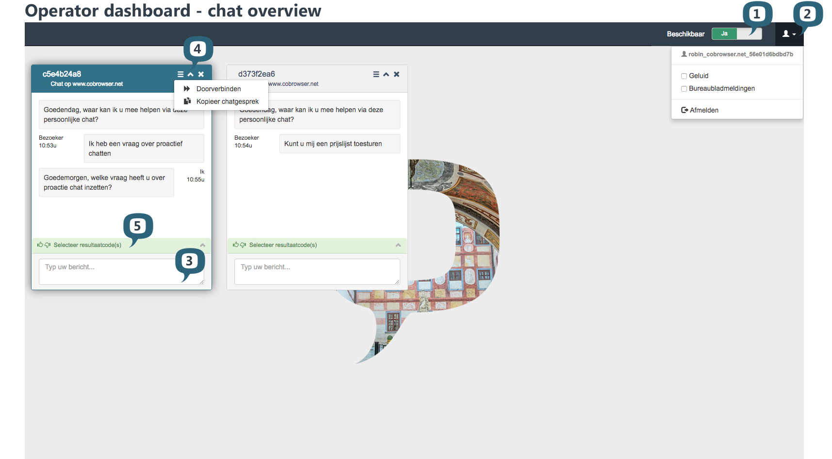 Operator Dashboard – CoBrowser - Chat en Cobrowsing software zonder ...