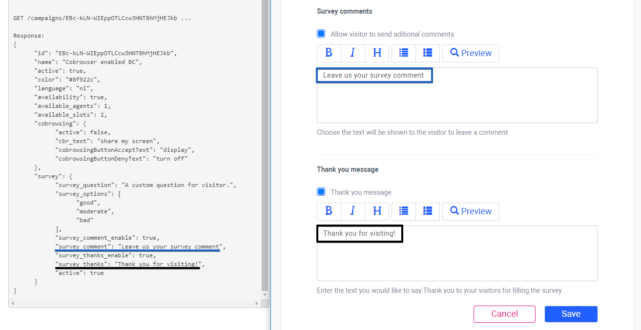 Public API – CoBrowser - Chat en Cobrowsing software zonder wachtrij.